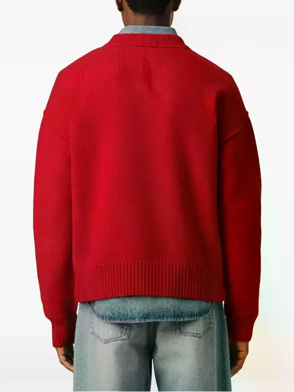 AMI Paris Crew-neck Wool Sweater With De Coeur