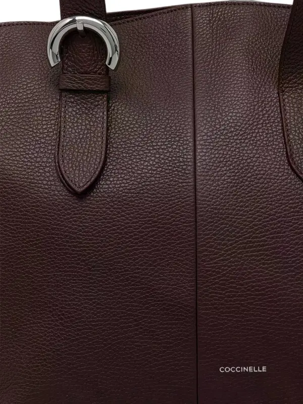 COCCINELLE Grained Leather Tote Bag With Buckle Detail