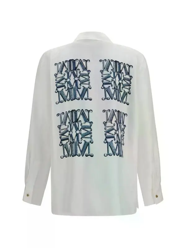 Max Mara Monogram-print Silk Blouse