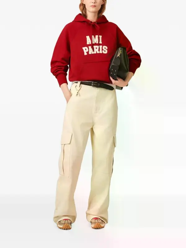 AMI Paris Cotton Hoodie With Embroidery