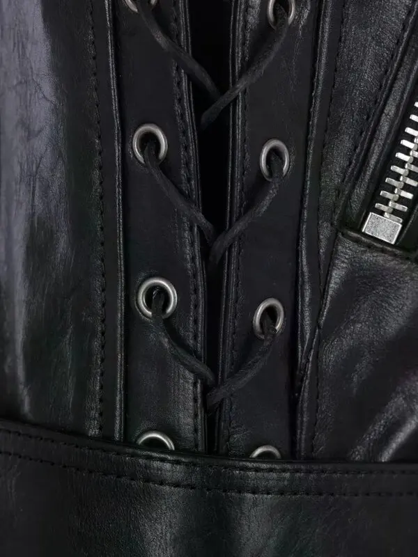 Saint Laurent Belted Leather Waistcoat