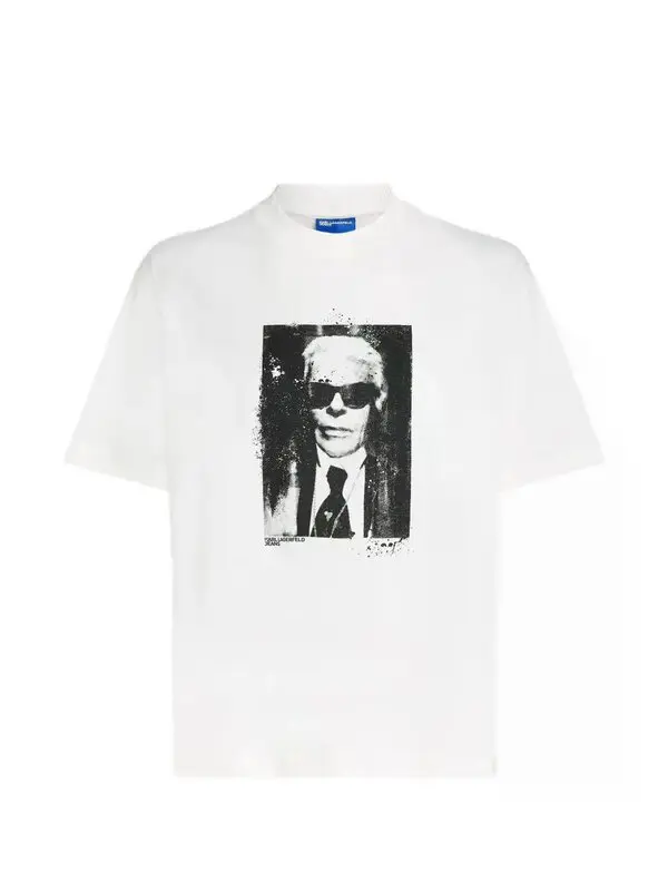 Karl Lagerfeld Graphic Print Cotton T-shirt - White