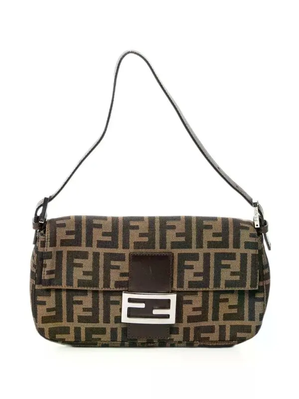 Fendi Baguette Logo-plaque Shoulder Bag - Brown