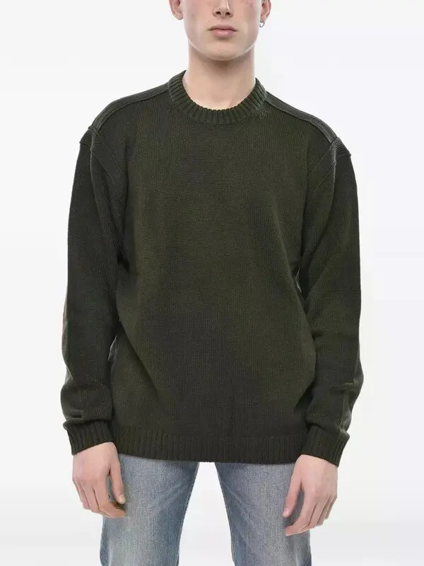 PAOLO PECORA Long-sleeve Round-neck Sweater - Green