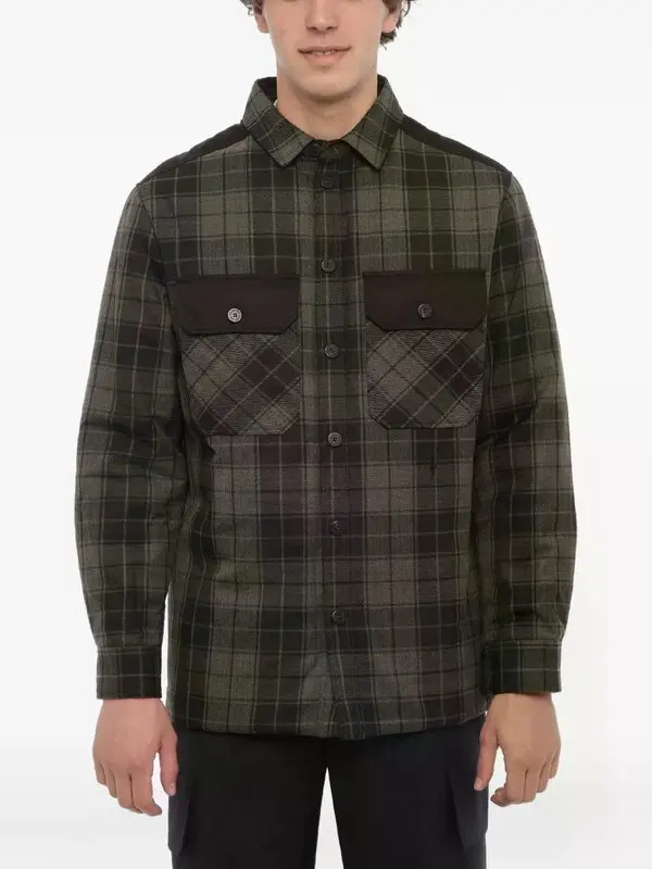 Neil Barrett Padded Checked Shirt Jacket - Grey