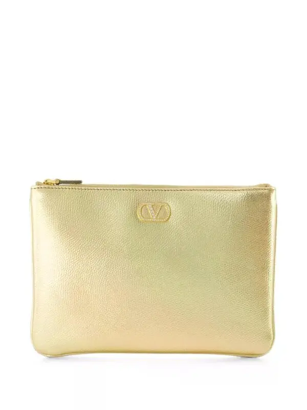 Valentino Garavani Vlogo Signature Crystal-embellished Clutch Bag - Gold