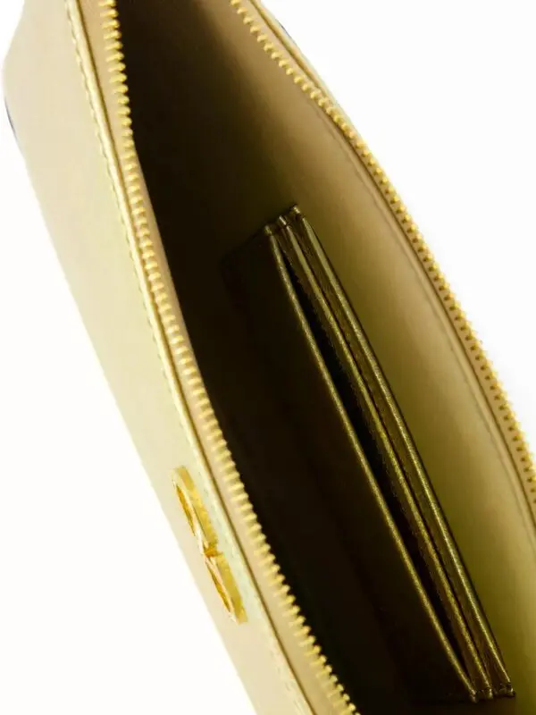 Valentino Garavani Vlogo Signature Crystal-embellished Clutch Bag - Gold