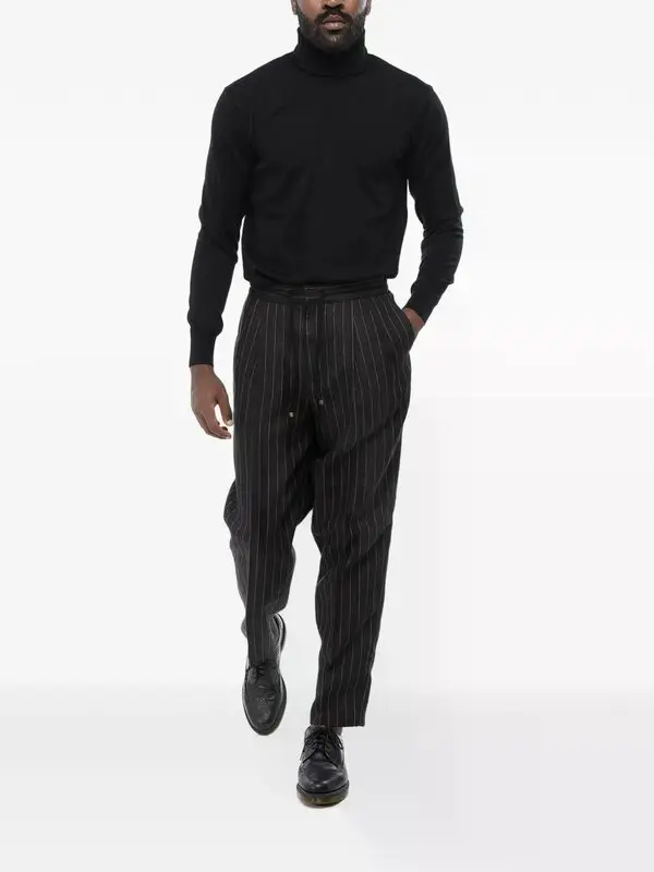 Brunello Cucinelli Pinstriped Trousers - Black
