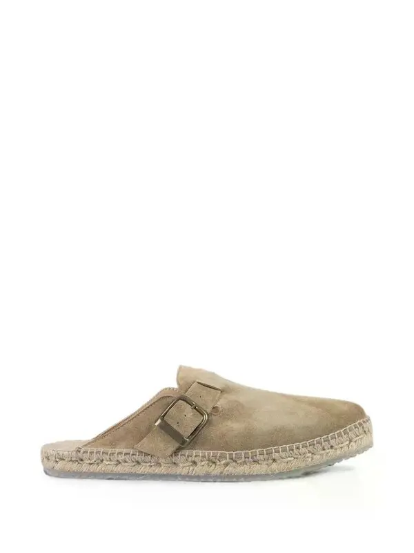 ESPADRILLES Buckle-fastening Suede Sandals - Neutrals
