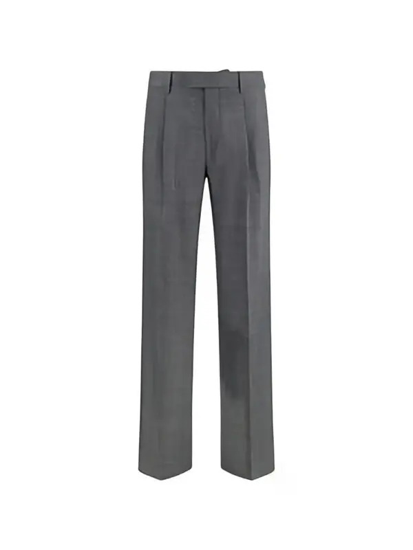 LARDINI Houndstooth-pattern Straight-leg Tailored Trousers - Grey