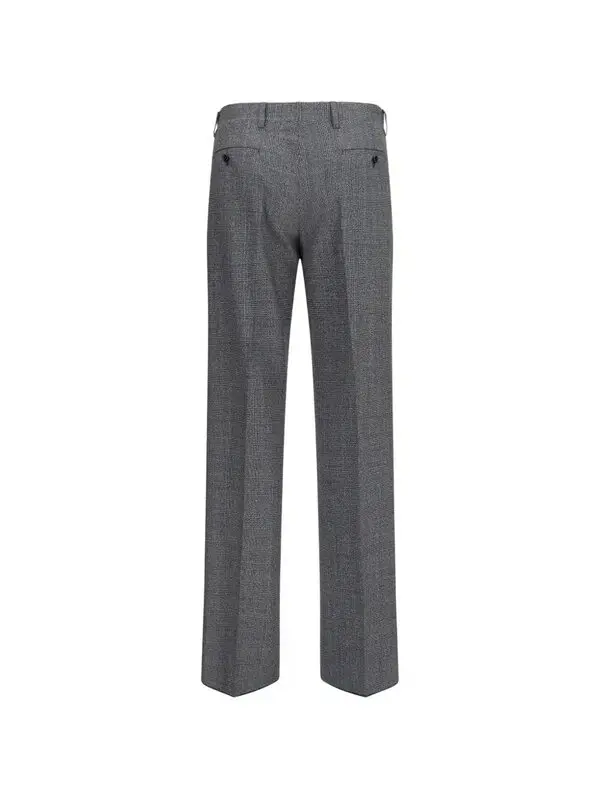 LARDINI Houndstooth-pattern Straight-leg Tailored Trousers