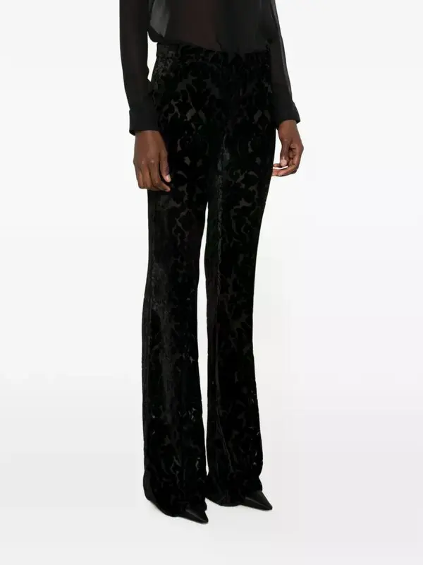 Gucci Gg Damask-pattern Velvet Trousers