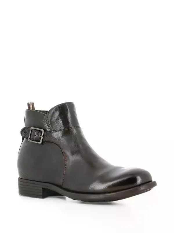 Officine Creative Buckled Side-zip Leather Ankle Boots