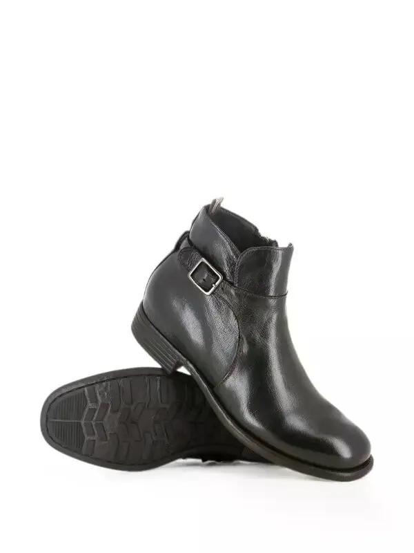 Officine Creative Buckled Side-zip Leather Ankle Boots