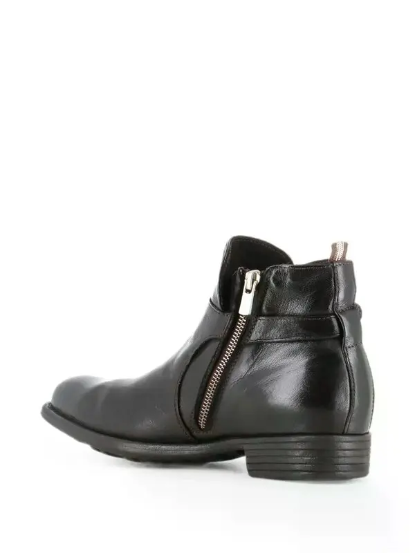 Officine Creative Buckled Side-zip Leather Ankle Boots