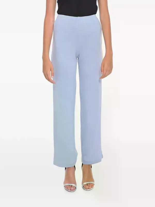LAMA JOUNI Ribbed Palazzo Pants - Blue
