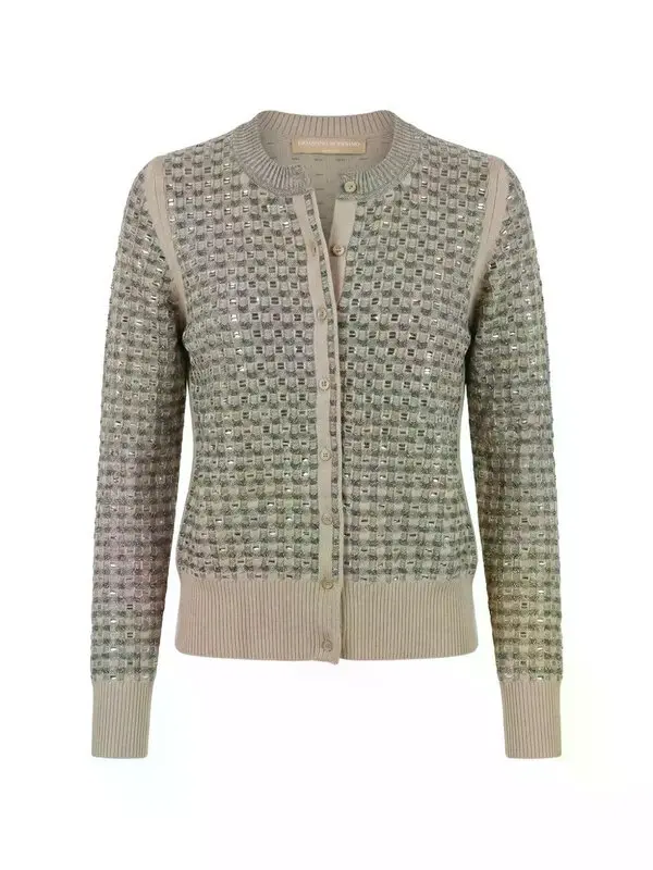 Ermanno Scervino Sequin-embellished Long-sleeve Cardigan - Neutrals