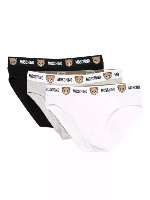 Moschino Teddy Bear Logo-waistband Briefs - Black
