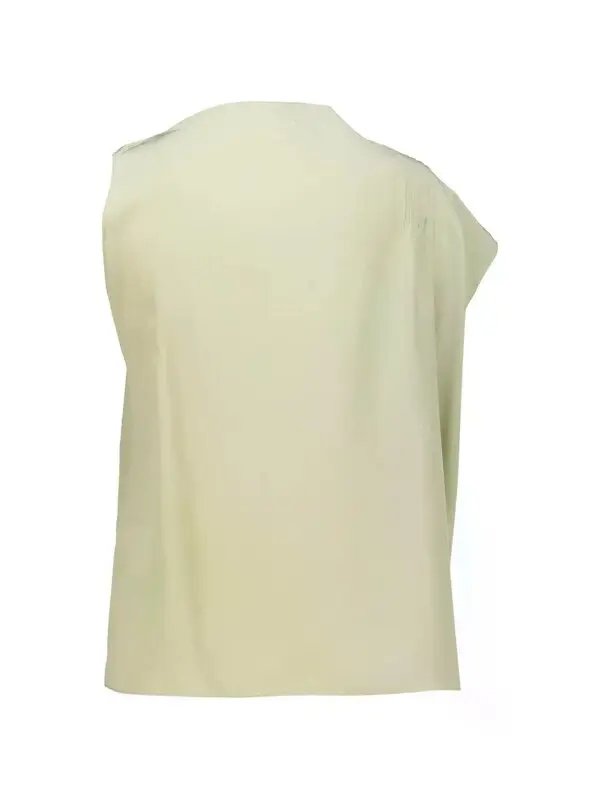 FERRAGAMO Sleeveless Lace-panelled Pintuck Silk Top