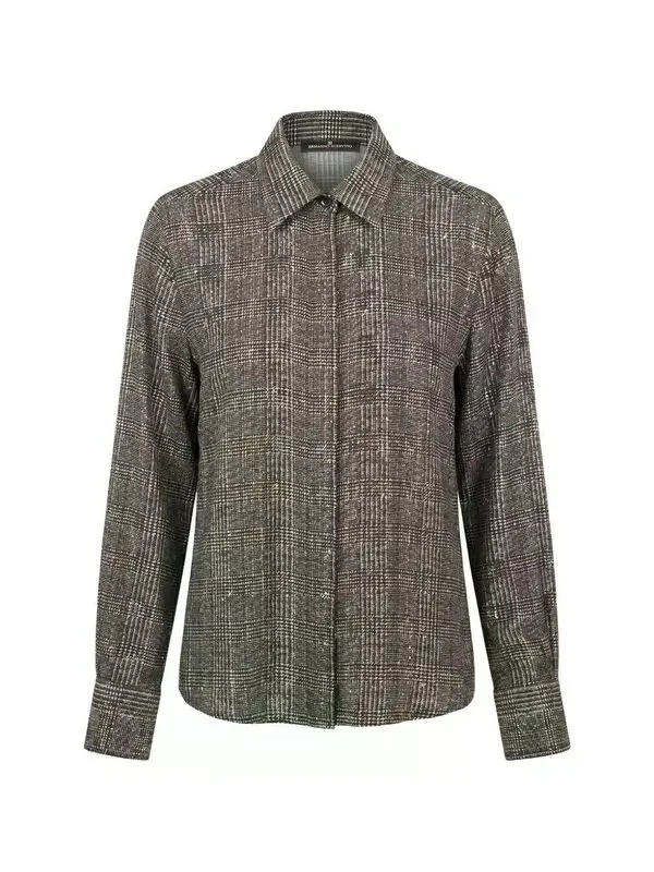 Ermanno Scervino Prince Of Wales-check Long-sleeve Shirt - Grey