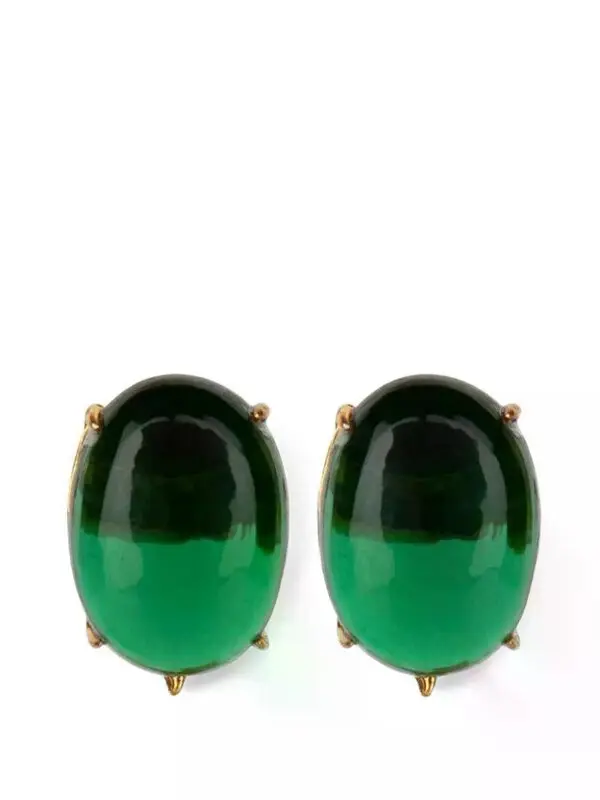 BOUNKIT JEWELRY Tone Quartz Cabochon Earrings - Gold