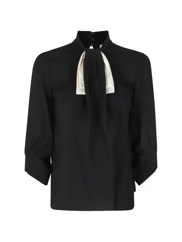 Elisabetta Franchi Bow-detail High-neck Blouse - Black