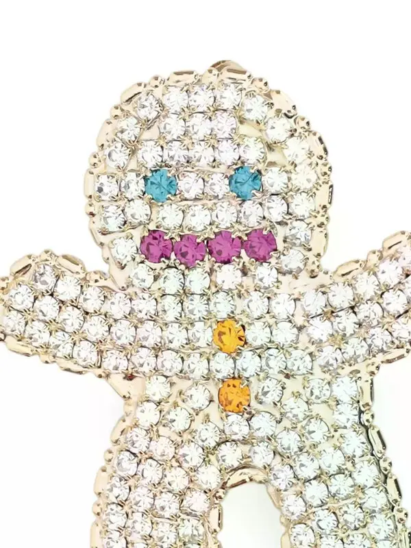 Lisa C Crystal-embellished Gingerbread Brooch