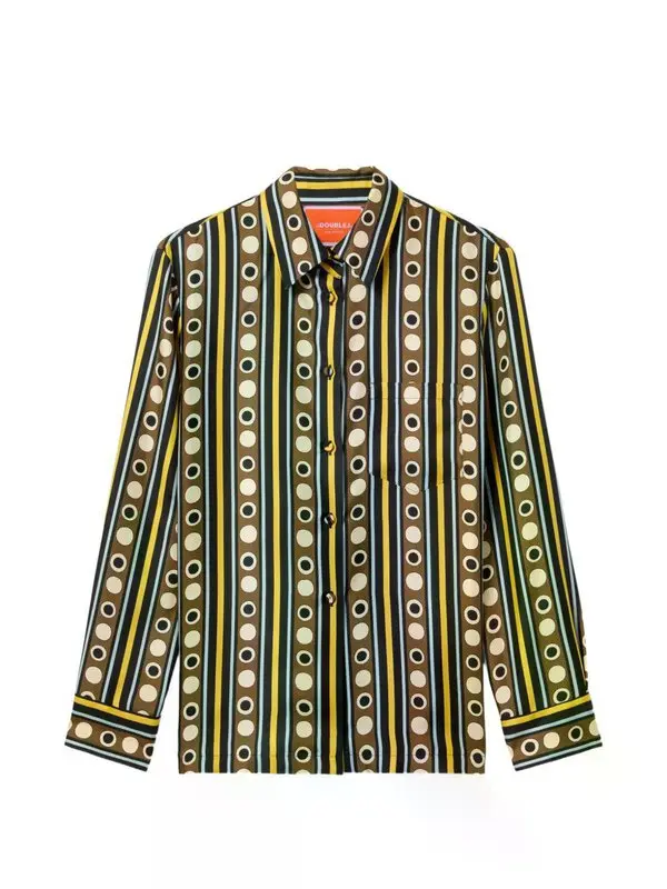 La DoubleJ Geometric-print Long-sleeve Shirt - Yellow
