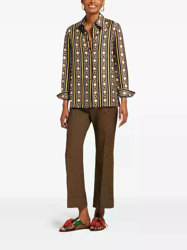 La DoubleJ Geometric-print Long-sleeve Shirt