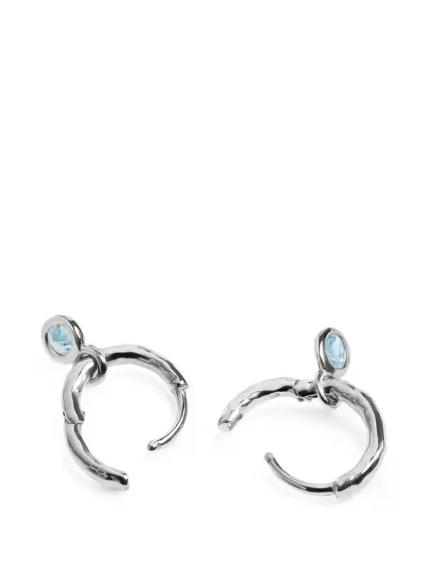 Monica Vinader Aquamarine-charm Hoop Earrings - Silver