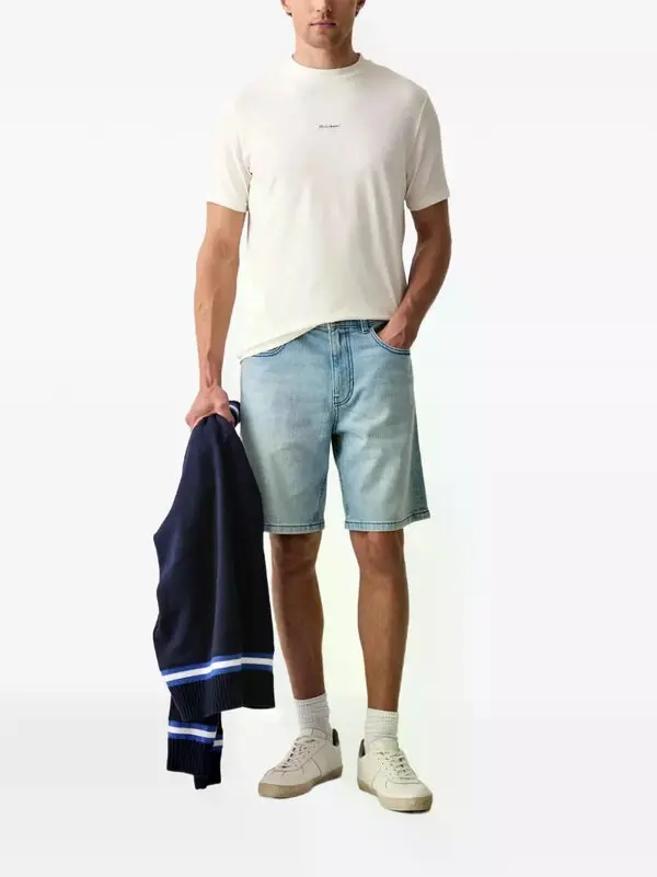 BENETTON Regular-fit Washed Denim Shorts