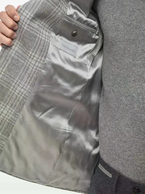 Corneliani Checked-pattern Single-breasted Blazer - Grey