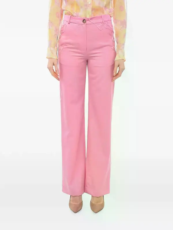 JULFER Embellished Wool Trousers - Pink