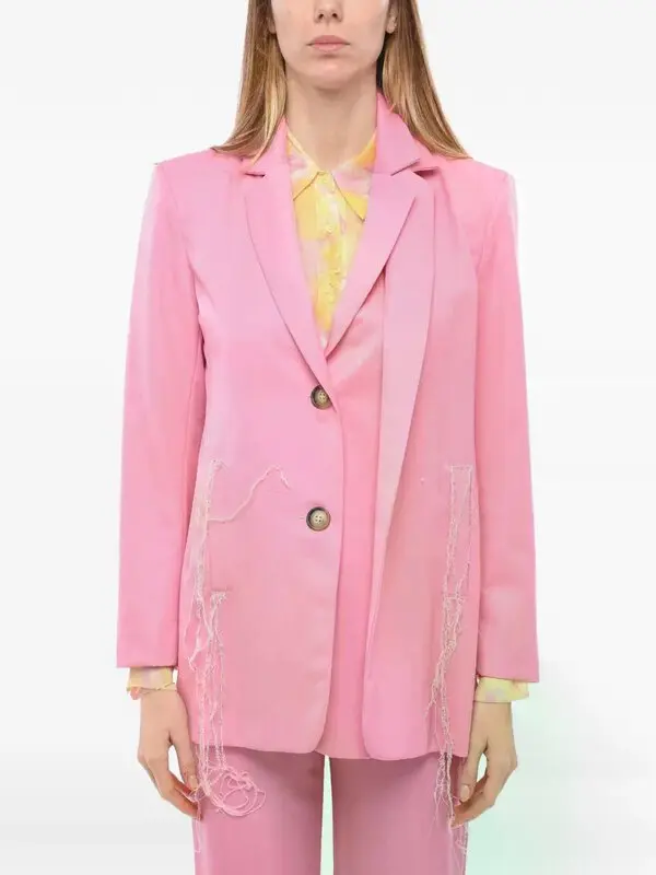 JULFER Fringed Single-breasted Jacket - Pink