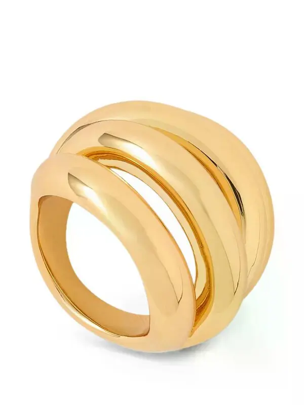 JENNIFER FISHER Abstract Line Ring In Yellow -plated Brass