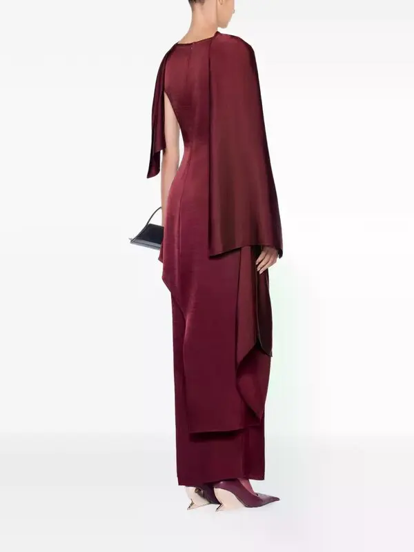 CHATS BY C.DAM Veena Asymmetric Draped-overlay Dress - Red