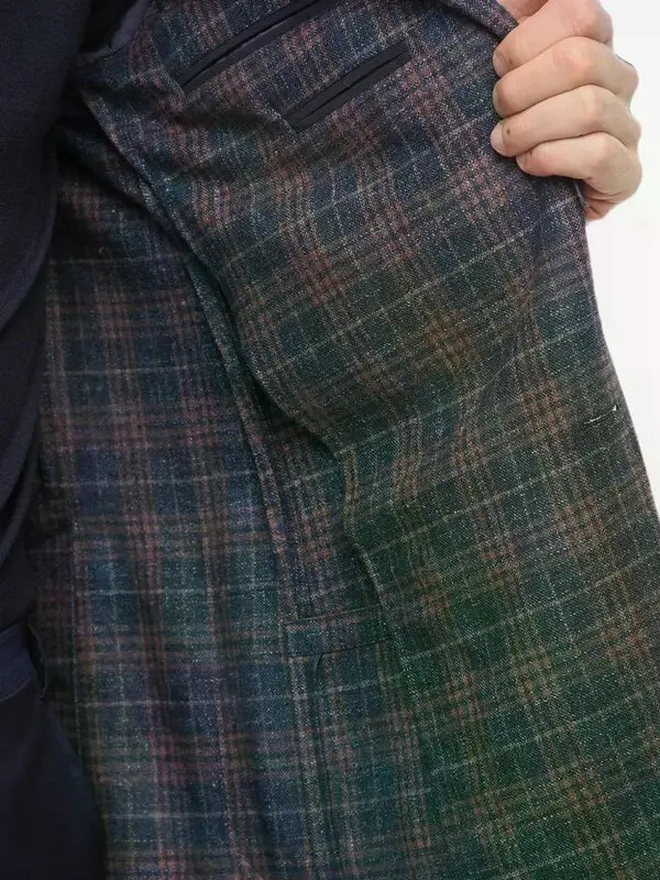 Corneliani Check-pattern Single-breasted Blazer - Blue