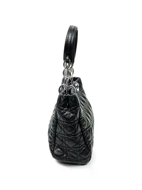 Dior Cannage Quilted Leather Tote Bag - Black