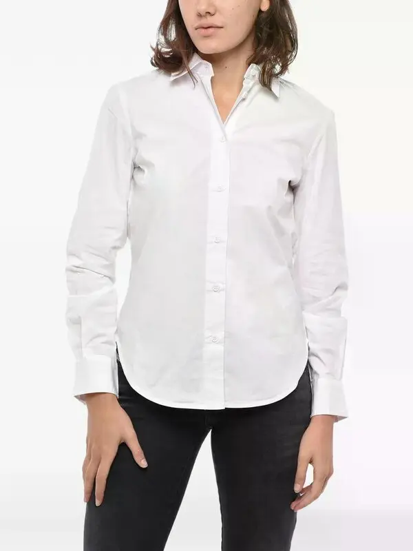 DIESEL® Embroidered French Collar Shirt - White