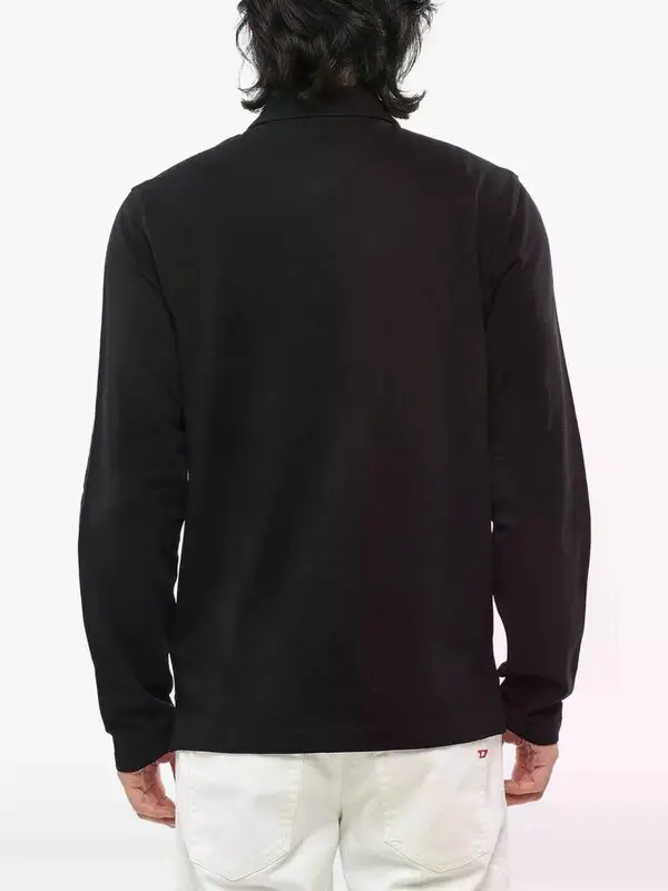 DIESEL® Logo-print Long-sleeve Polo Shirt