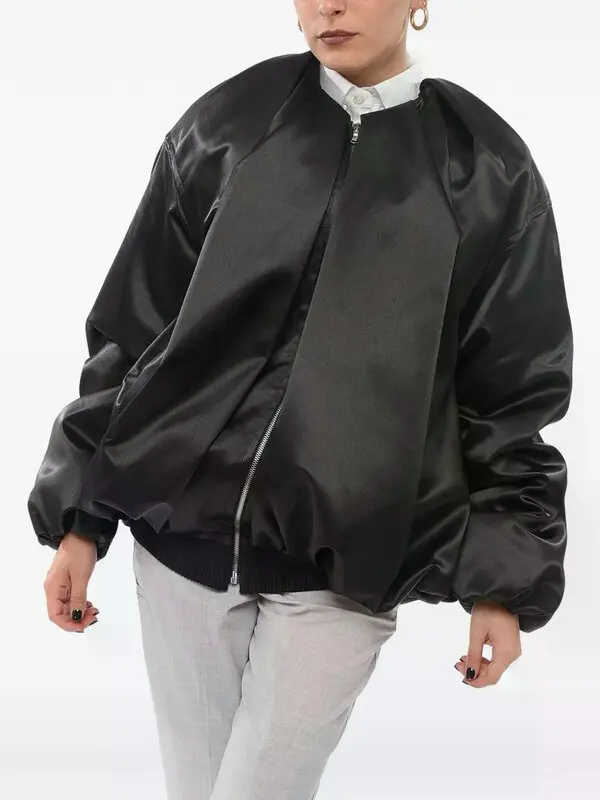 We11Done Draped Satin Bomber Jacket