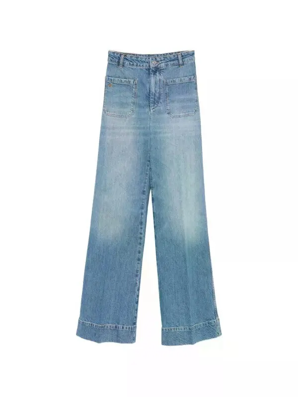 Victoria Beckham Alina Patch-pocket Wide-leg Jeans - Blue