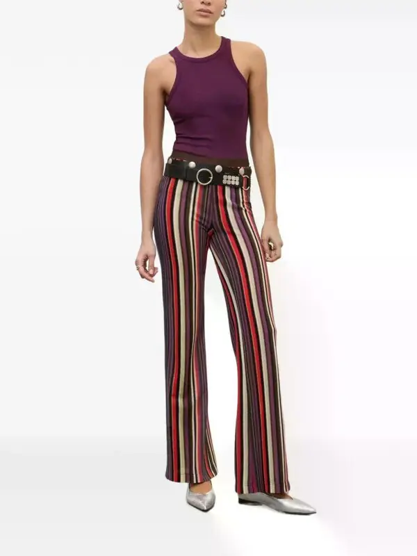 OTTOD'AME Striped Glitter-detail Trousers - Purple