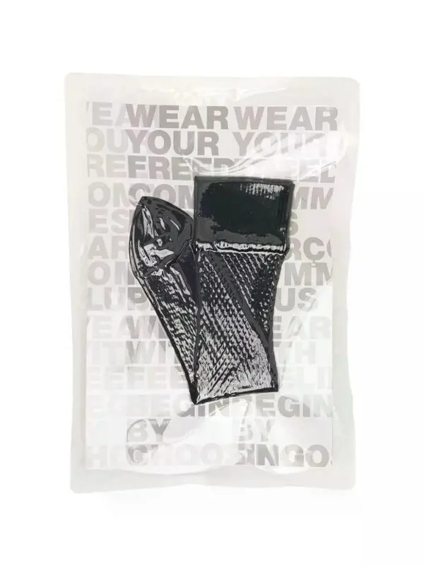 Comme Des Garçons Logo-detail Ribbed Socks - Black