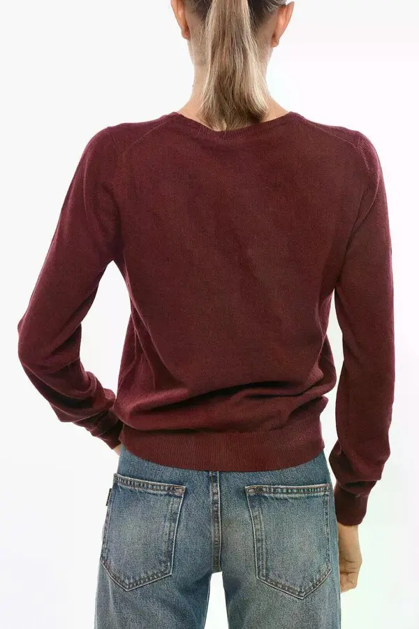 Malo Crew Neck Long Sleeve Sweater - Red