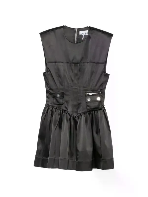 GANNI Corset-style Mini Dress - Black