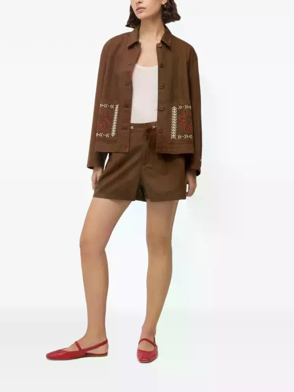 OTTOD'AME Embroidered Waistband Shorts