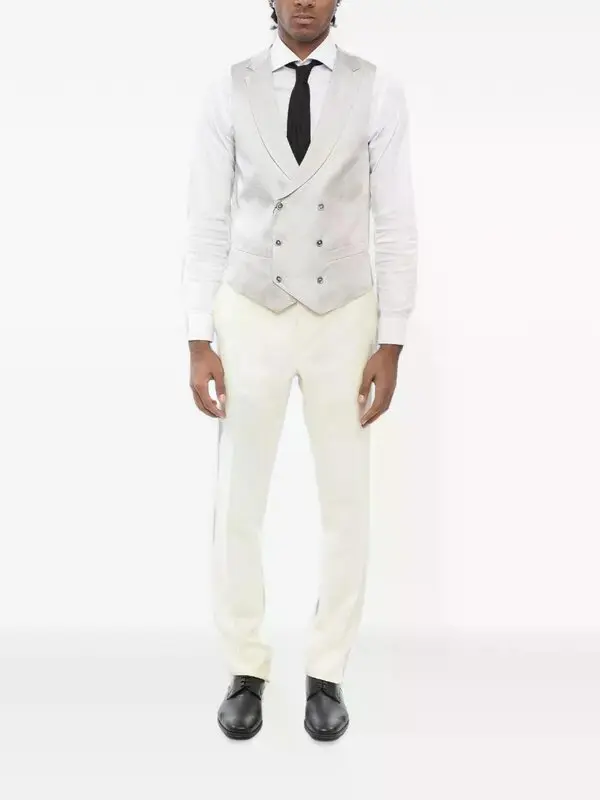 Corneliani Jacquard Double-breasted Waistcoat - Grey