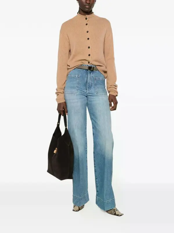 Khaite High-neck Button-up Cardigan - Brown