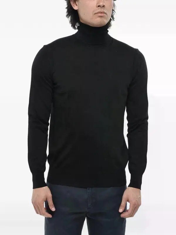 PAOLO PECORA High-neck Virgin-wool Knit - Black